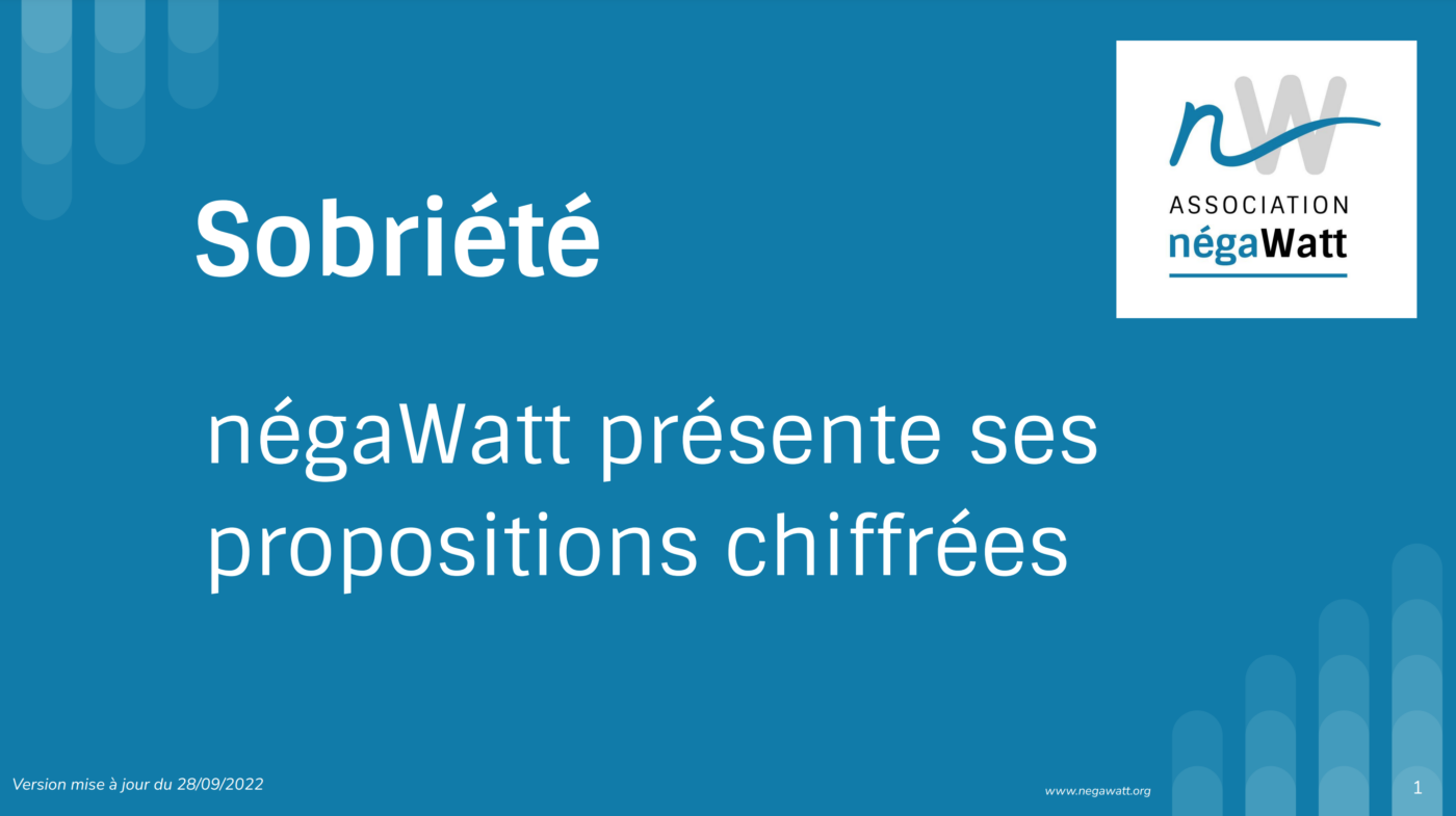 Sobriété : négaWatt présente ses propositions chiffrées | Énergie Partagée